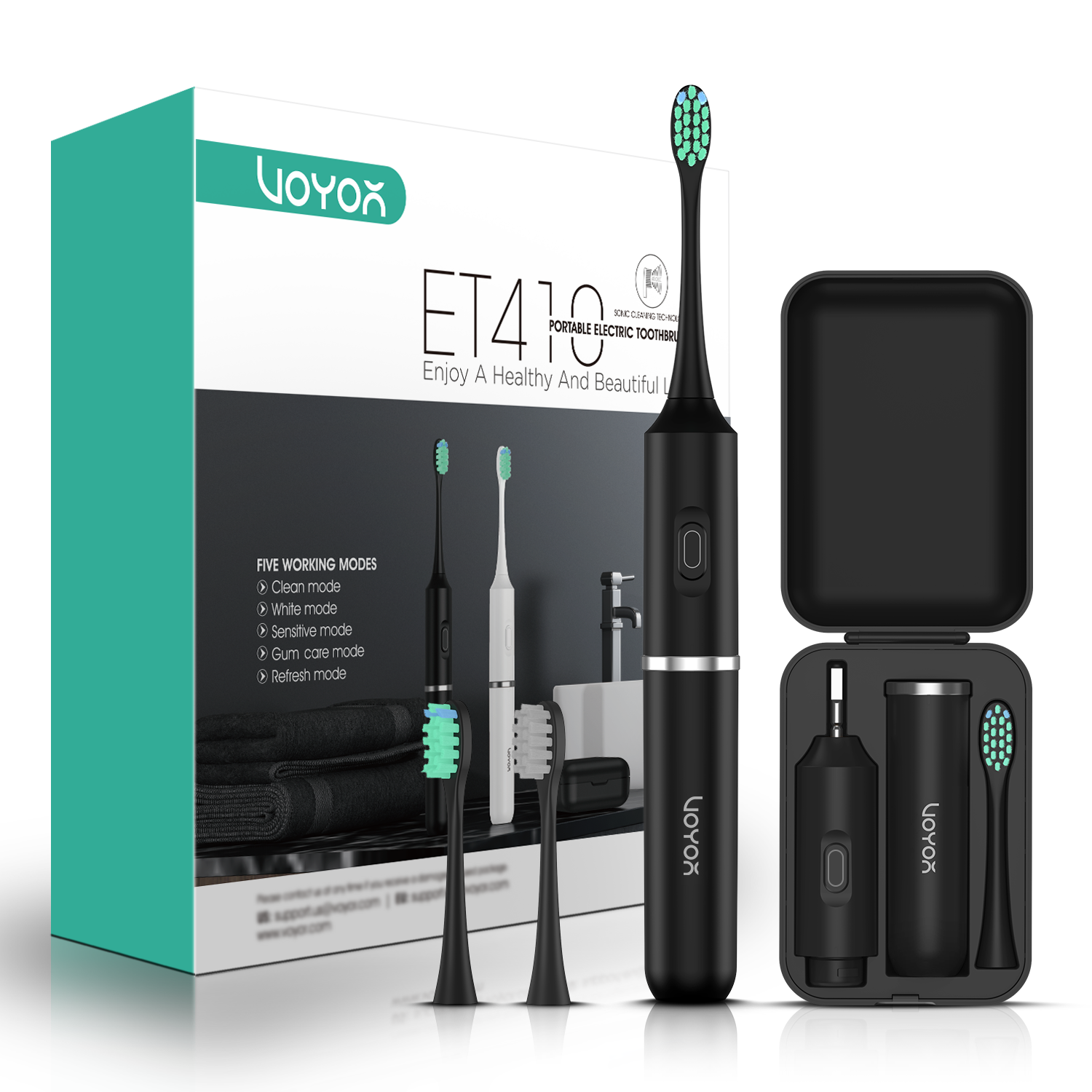 VOYOR-HEALTH Portable Sonic Electric Toothbrush ET410